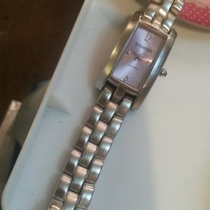 No Boundaries | Accessories | Brushed Stainless Tank Style Watch Pink ...